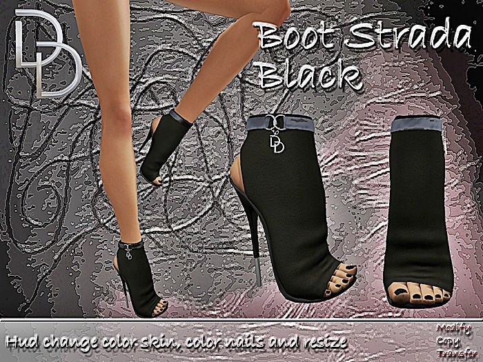 Second Life Marketplace - DD Boot Strada Black Leather